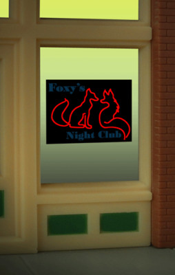 Miller Engineering ~ New 2026 ~ HO or N Scale ~ Foxy's Neon Window Sign ...