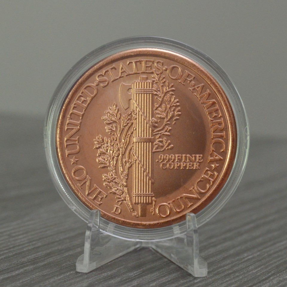 Mercury Dime 1 oz .999 Pure Copper Collectible Round Challenge Coin in ...