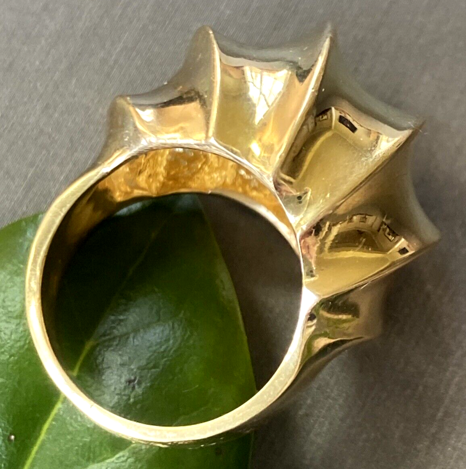 Vintage Cocktail Ring Estate Fine Jewelry Pre-Owned Unusual 18K Yellow ...