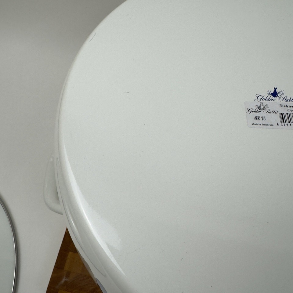 Pottery Barn Golden Rabbit Blue Crab Enamel Stock Pot White Blue ...