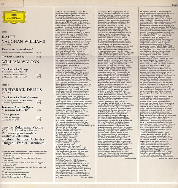 Ralph Vaughan Williams • Sir William Walton • Frederick Delius ...