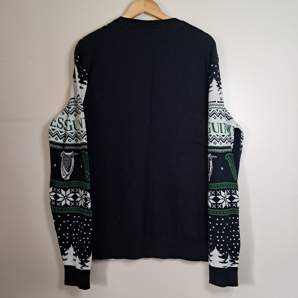 Guinness Christmas Xmas Jumper Fair Isle Knitted Party Jumper Day Mens ...