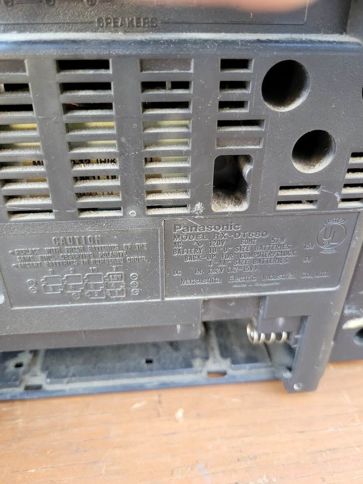 Panasonic RX-DT680 Portable Boombox Radio CD Cassette System, Plays ...