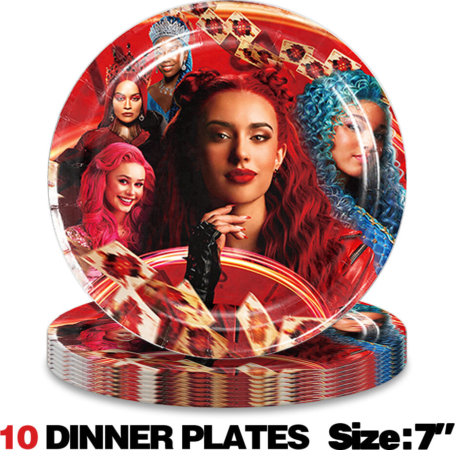 Descendants The Rise Of Red Party Decorations Plates Balloons Banner ...