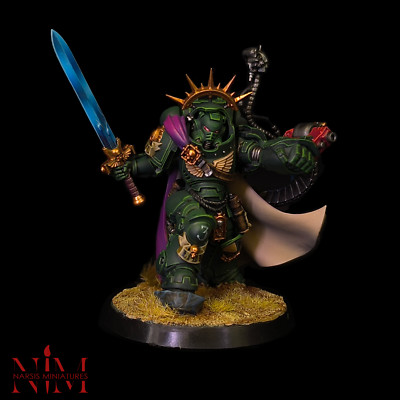 Warhammer 40k painted Dark Angels captain in gravis armour | eBay