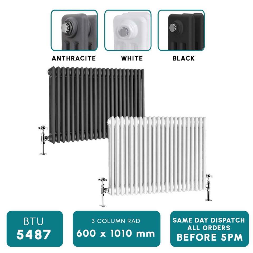 Anthracite White Black Traditional Cast Iron Style Radiator 2 3 4 ...