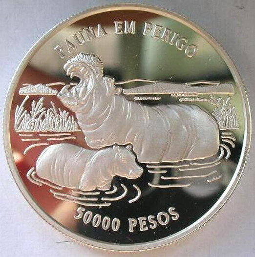 Guinea Bissau 1996 Hippo 50000 Pesos Silver Coin Proof – Antique Coins ...