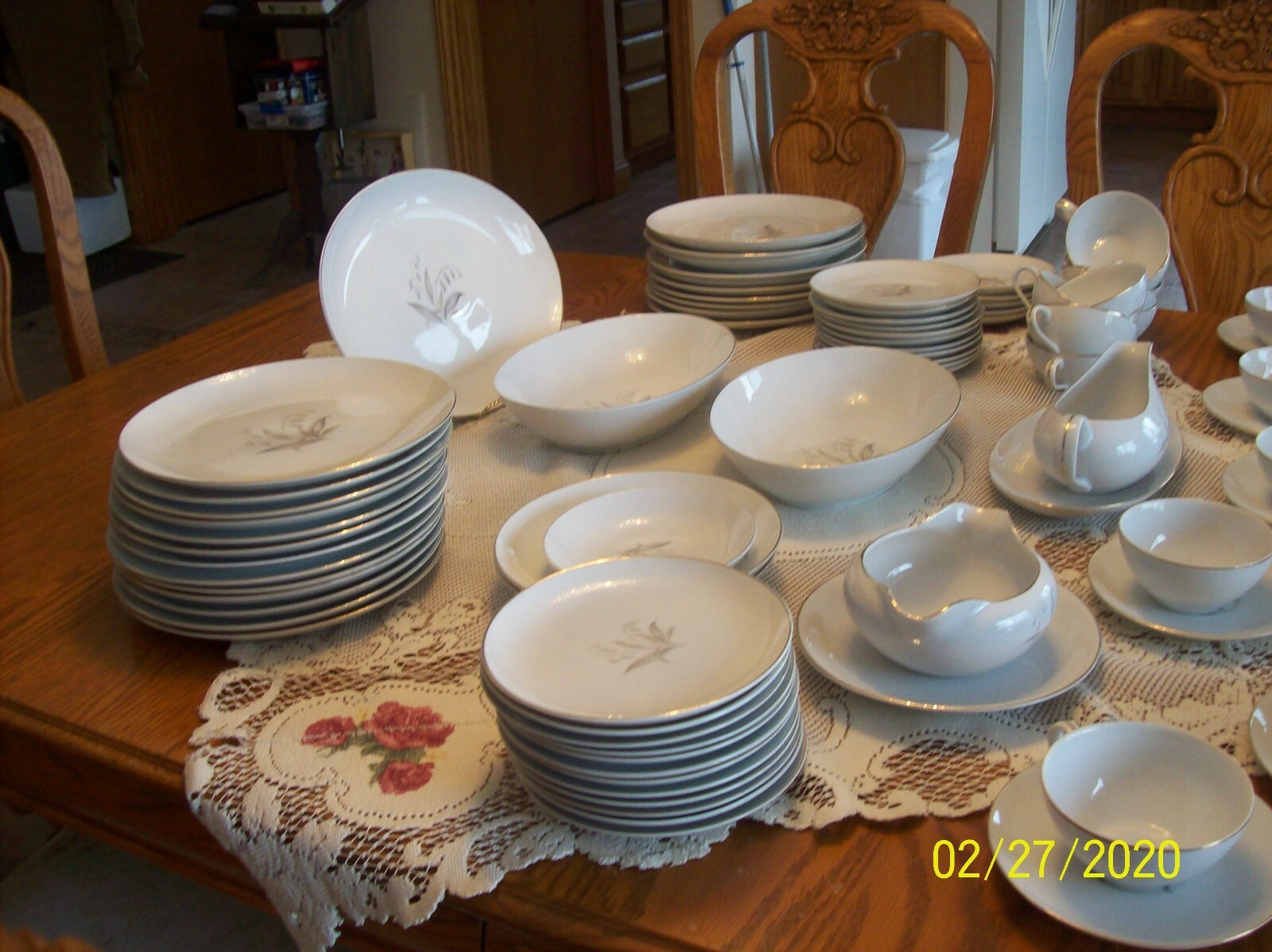 Kaysons China Rhapsody 1961 Vintage Dinnerware Bell Floral 98 Piece ...