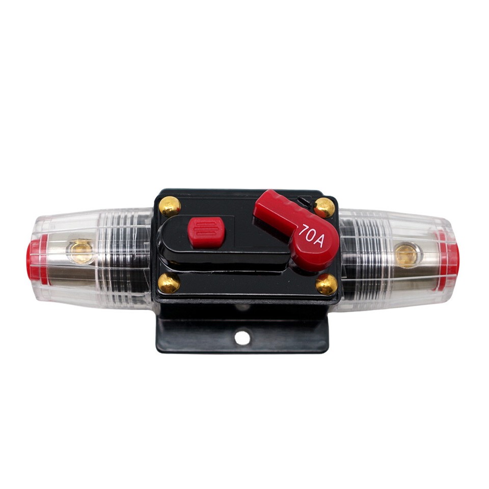 CAR STEREO AUDIO 12V CIRCUIT BREAKER FUSE INLINE FITS 4 8 GAUGE WIRE 70 ...