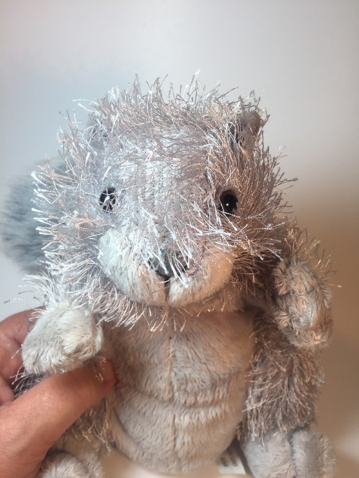 Webkinz Grey Squirrel Ganz Wiry Coat, Plush Belly, Fuzzy Tail EUC No ...