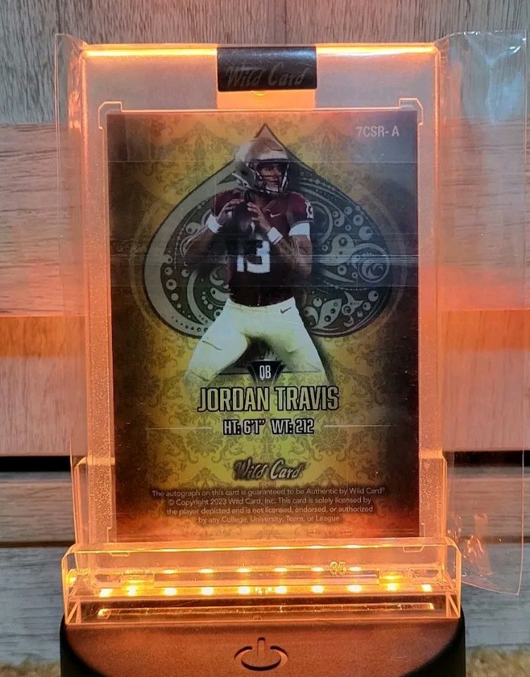 2023 Wild Card TRUE #1/1 Jordan Travis Auto "GOLD" 7 Card Stud RARE FSU ...