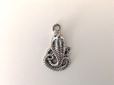 COBRA SNAKE PEWTER CHARM 20mm x 35mm for PENDANT NECKLACE KEYRING ...