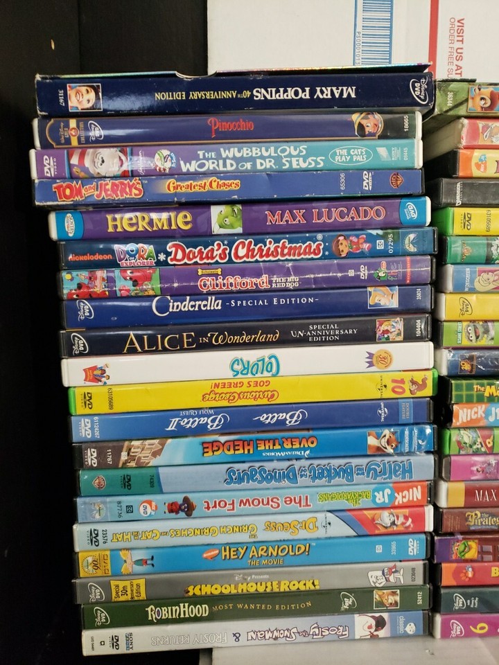 Lot Of 40 Fye Wholesale Blowout DVD Kids Animated Movies Disney Nick Jr ...