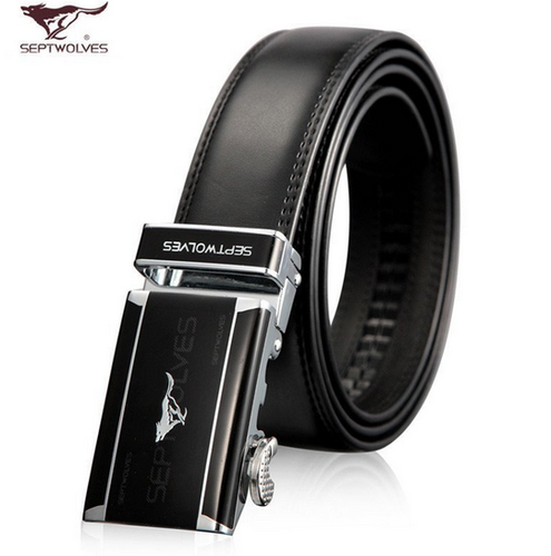 Septwolves Men waist belt real genuine cow leather Auto lock Buckle ...