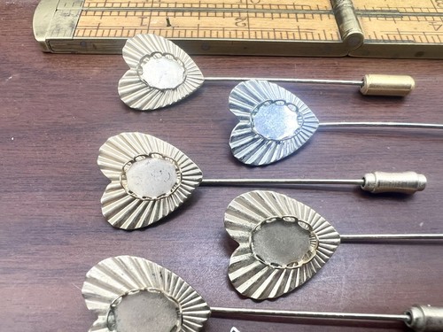 6 Pcs Vintage Pin Back Brooch Blanks With 8x10mm Settings Bezels ...