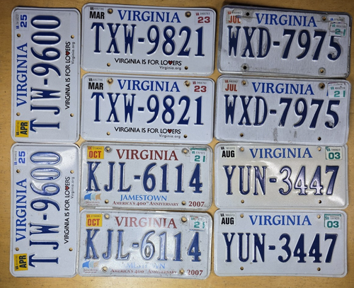 5 Pair of VA License Plates | eBay
