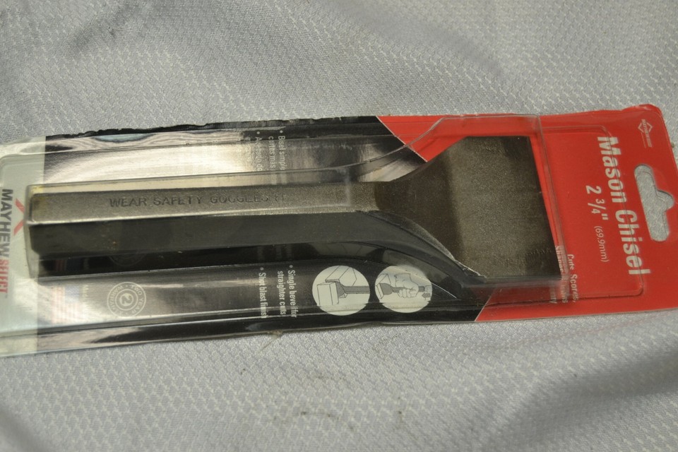 New Mayhew Select 35802 2-3/4" x 7-1/2" Mason Masonry Chisel | eBay