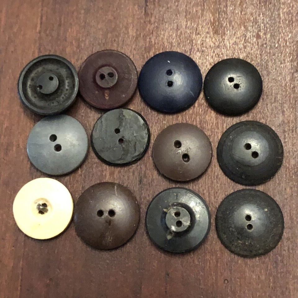 12 Victorian Antique Small Composition Horn Pearl Metal Inlay Whistle ...