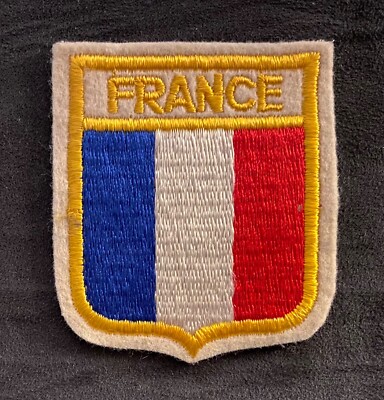 FRANCE Embroidered Sew On Only Patch ~ FRENCH FLAG ON SHIELD SHAPE | eBay