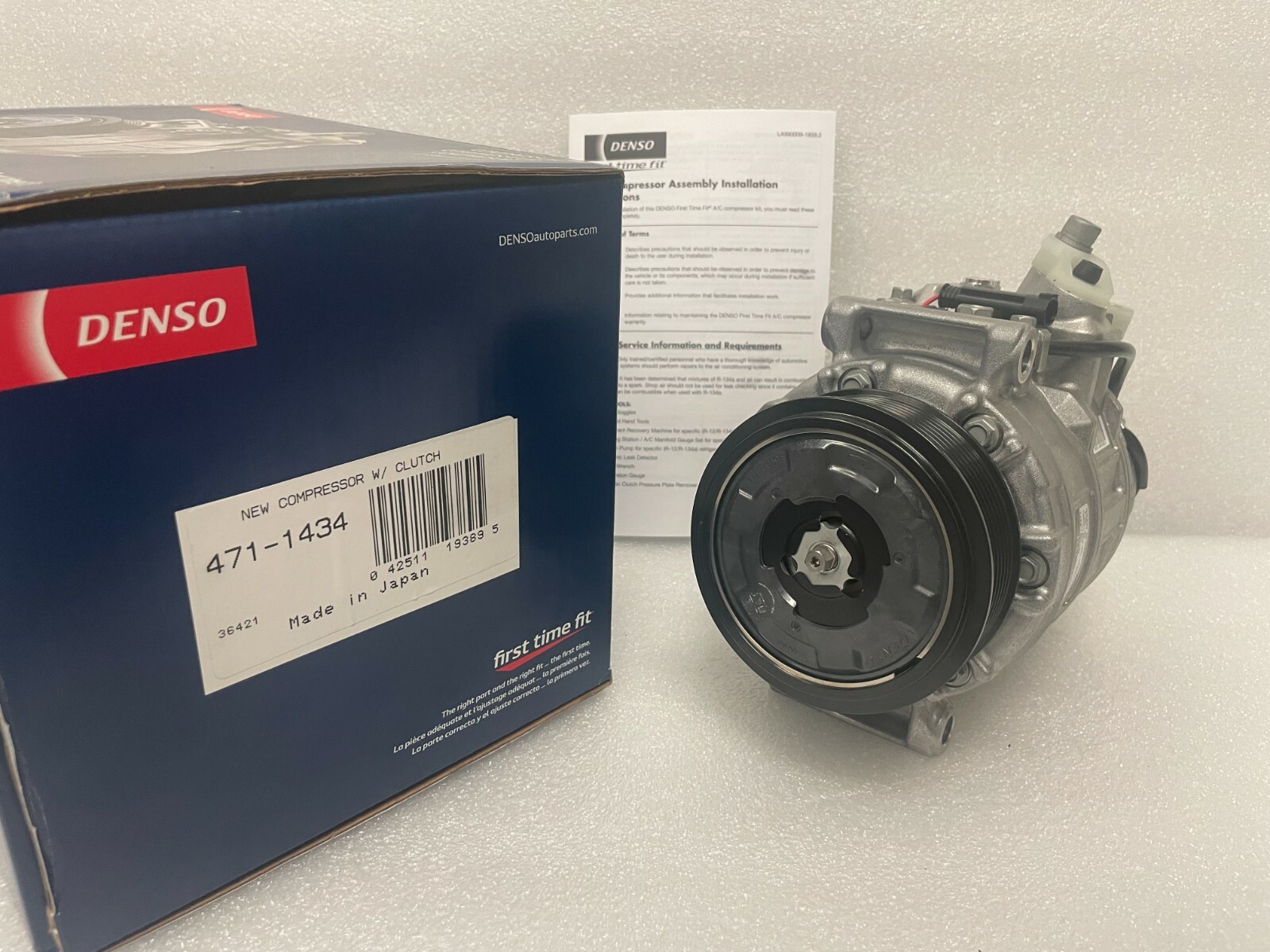 Denso 471-1434 AC Compressor & Clutch for 0012303211 12303211 157376 ...