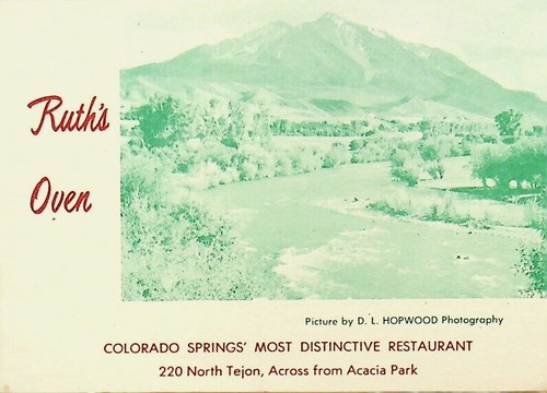 1950-60's COLORADO SPRINGS RUTH'S OVEN RESTAURANT BROCHURE - EE-60 | eBay