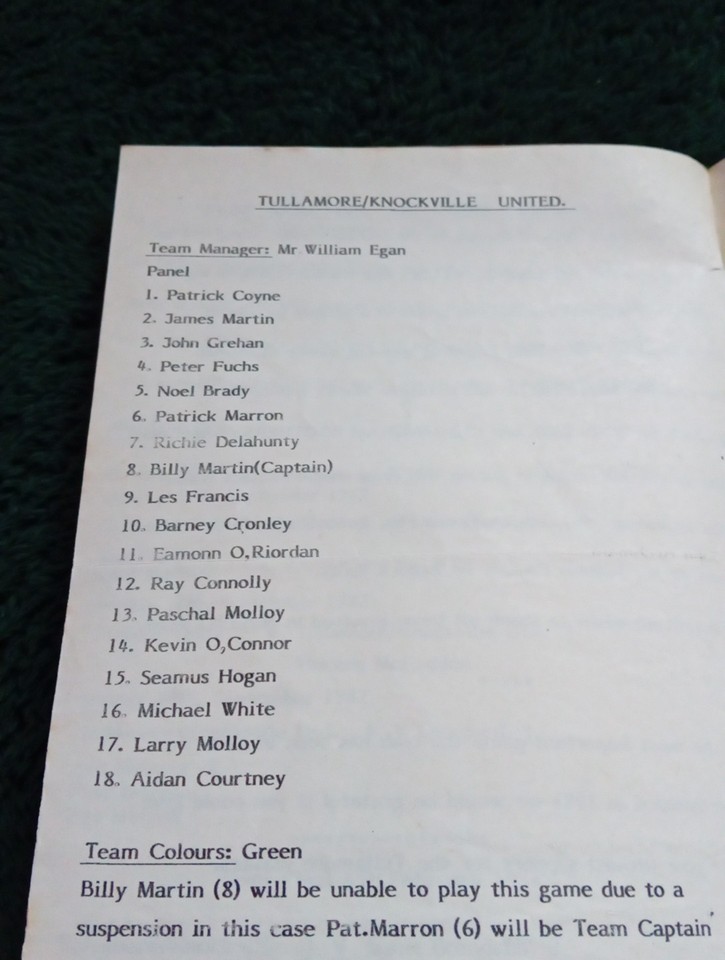 Tullamore/Knockville United V Dundalk AFC March 1983 Football Programme ...