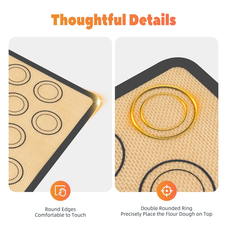 Silicone Baking Mat Nonstick Heat Resistant Oven Mat Toaster Liner Mat ...