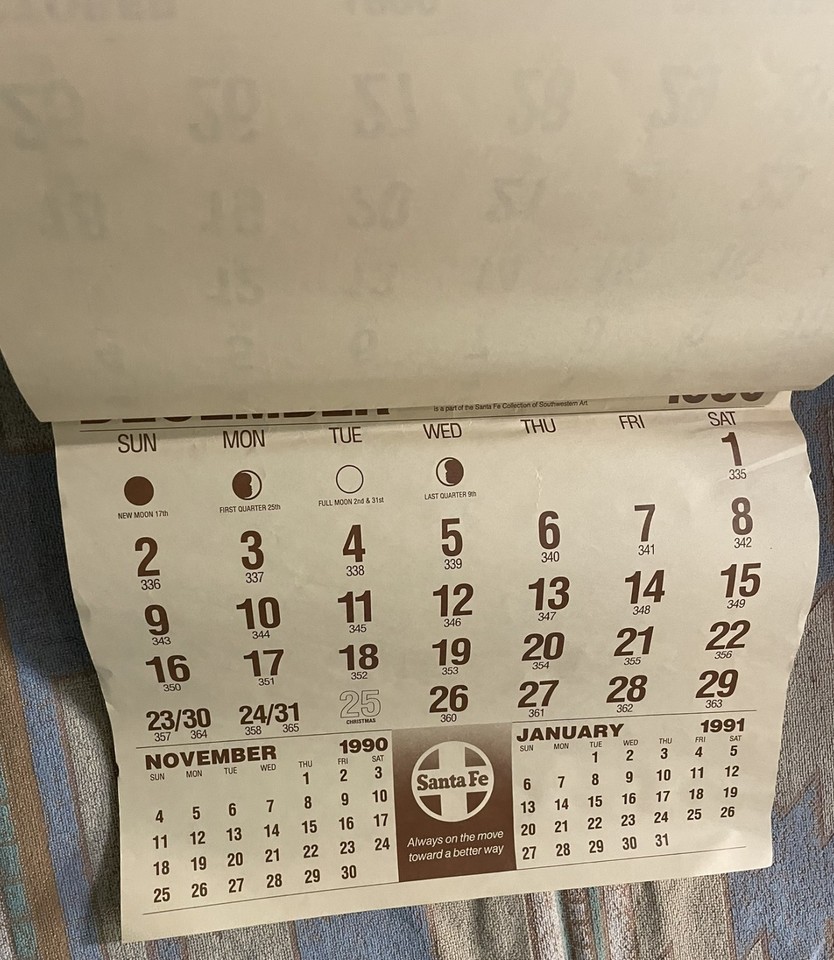 Vintage Santa Fe Railroad Calendar 1990. The Pink Adobe by William P Henderson | eBay UK