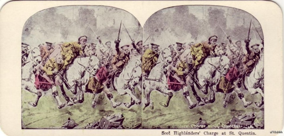 WORLD WAR I SCOT HIGHLANDERS' CHARGE ST. QUENTIN FRANCE | eBay