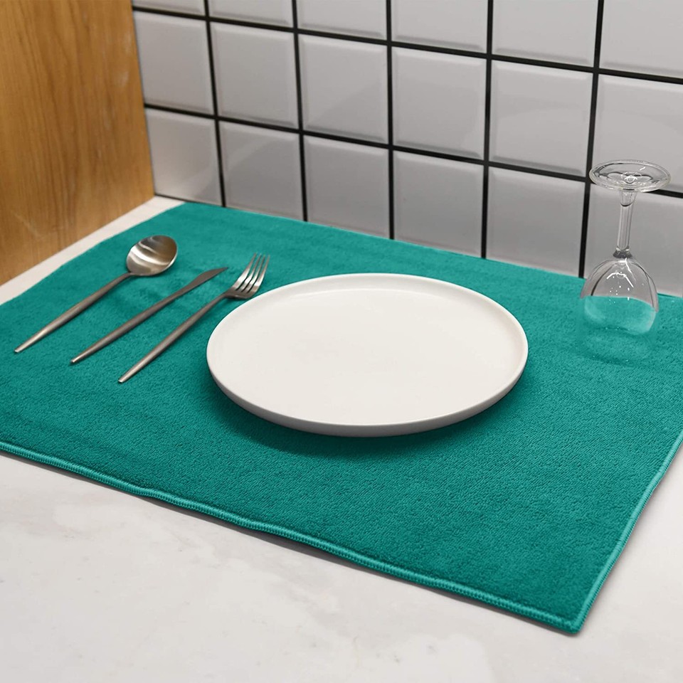 Microfiber Dish Drying Mat Reversible 2 Pack Super Absorbent Drying Pad ...