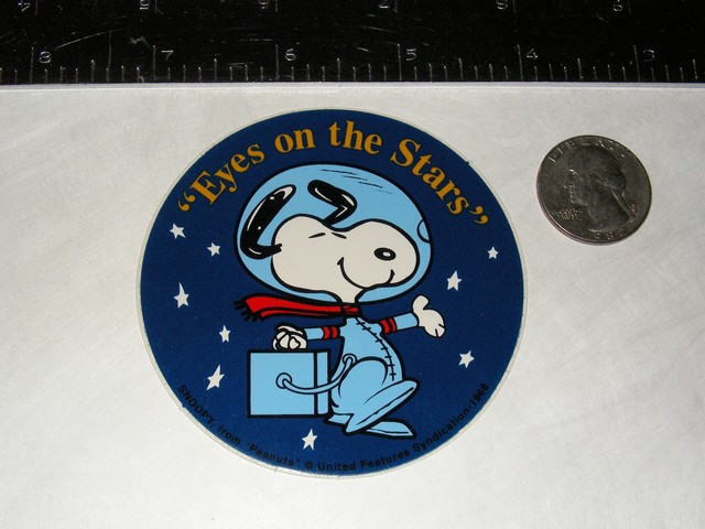 Original Snoopy Astronaut "Eyes on the Stars" Sticker "Decal" NASA ...