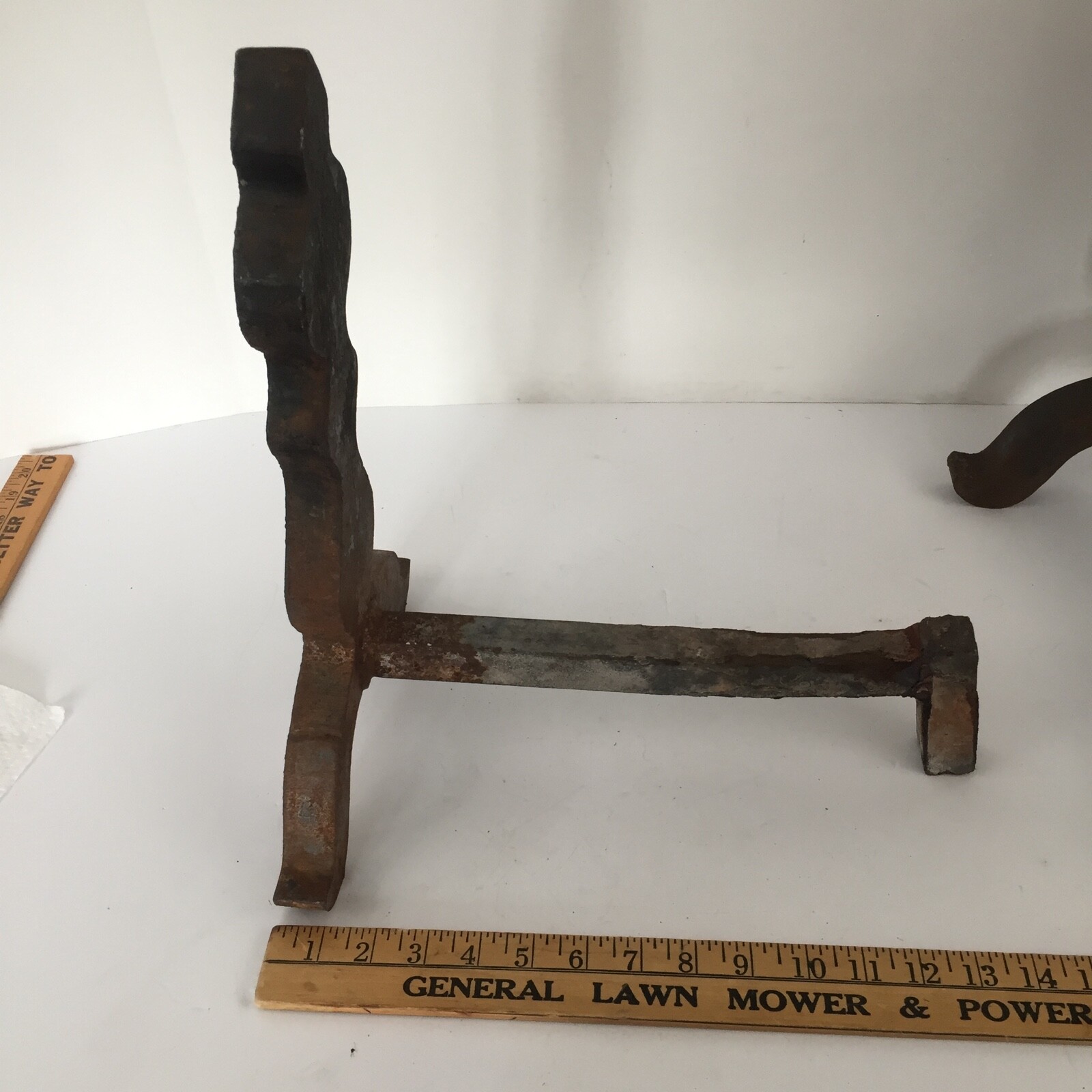Antique Cast Iron Andirons - Mission / Arts and Crafts / Keyhole Fire ...