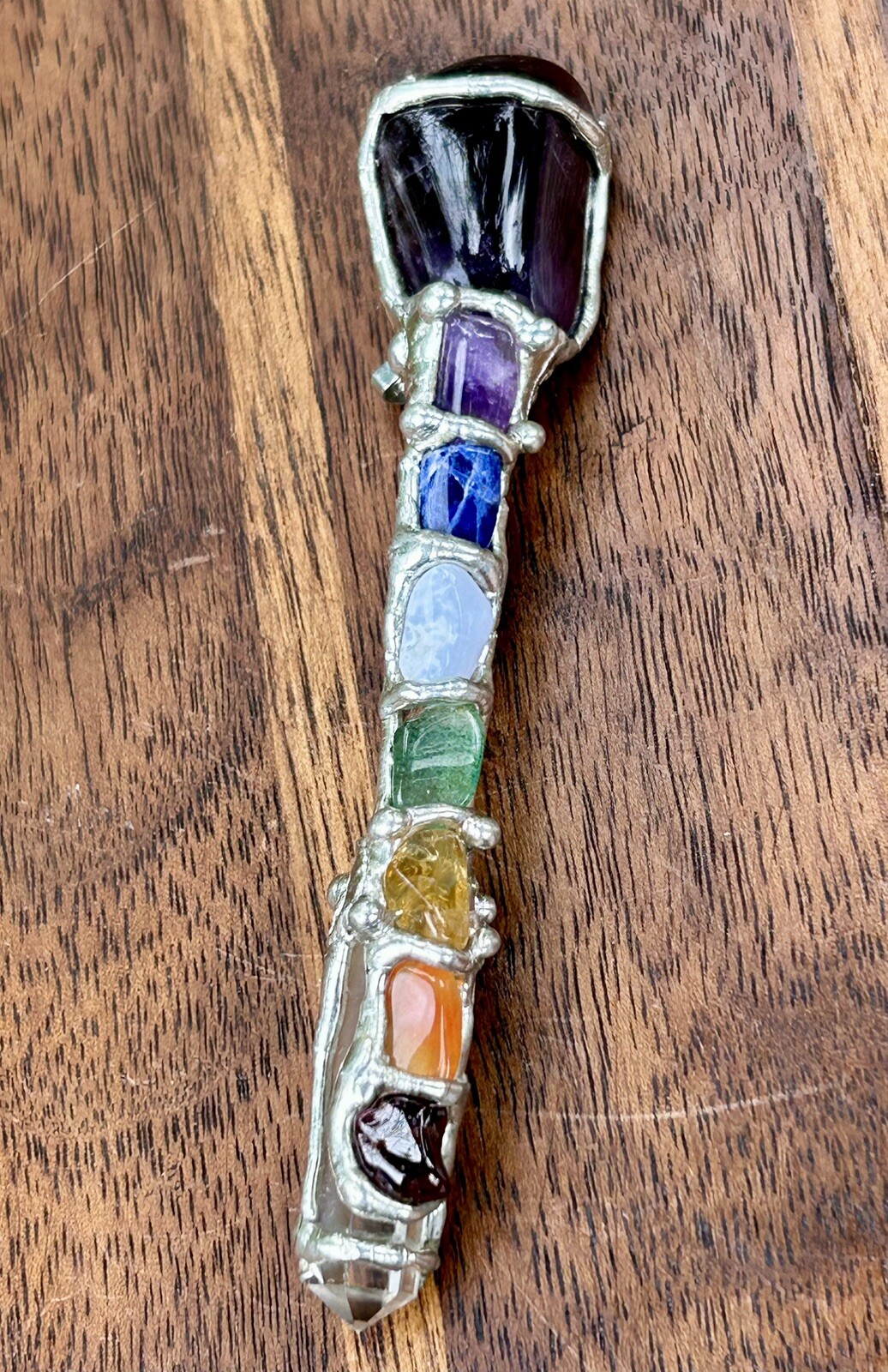 Chakra Mini Wand Selenite Energy Clearing Protection Healing Crystal ...