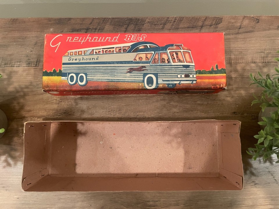 Excellent Antique Tin Friction Greyhound Scenicruiser Bus with Box | eBay