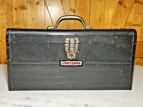 1950’s Vintage Crown Logo Craftsman Toolbox with Aluminum Handle & Deep ...