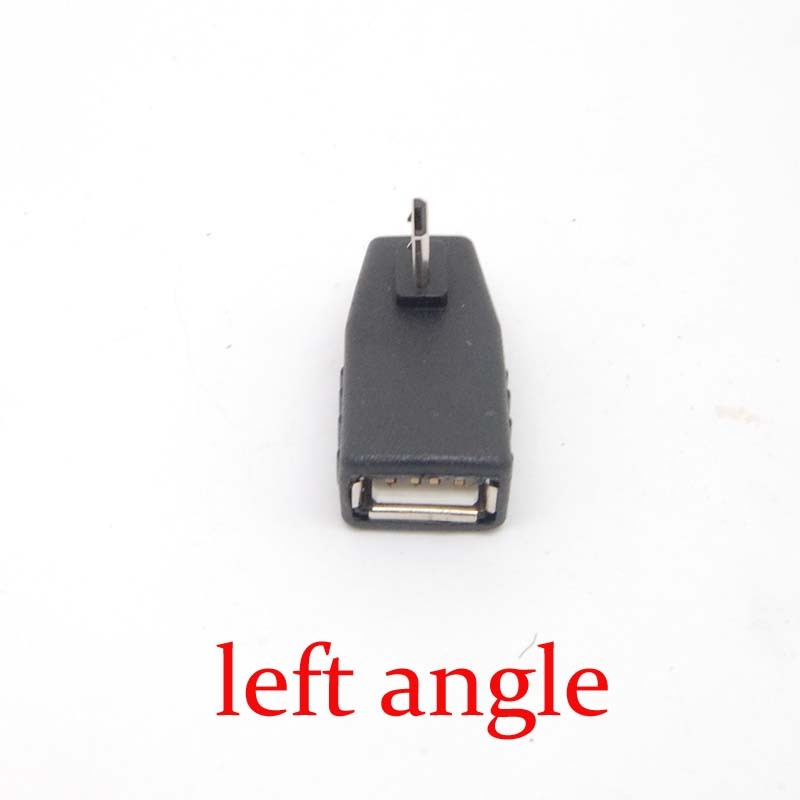 90 Degree right/left angle Female to micro USB 2.0 B Male OTG Adapter ...