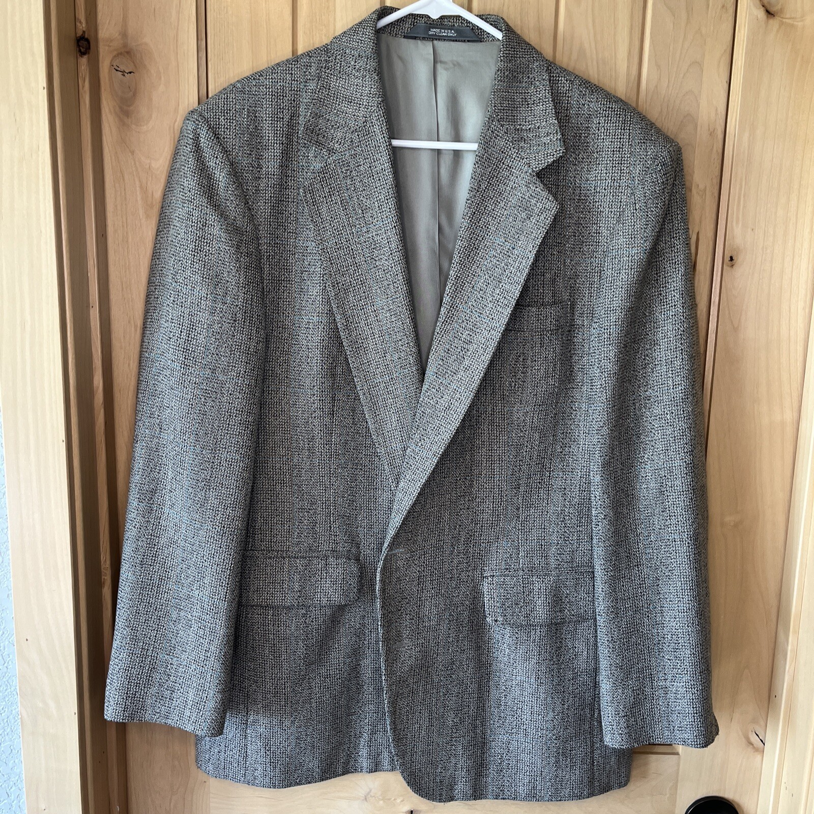 Vintage Imperial By Haggar 42R Mens Sport Coat Blazer Tweed Herringbone ...