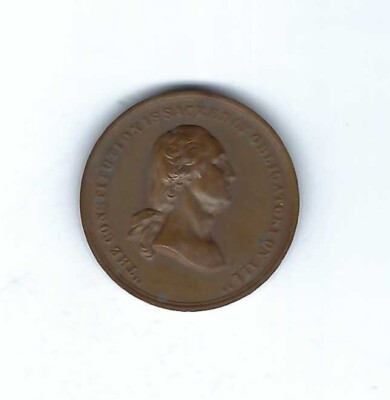 1861 GEORGE WASHINGTON U.S. MINT OATH OF ALLEGIANCE BRONZE MEDAL COIN ...