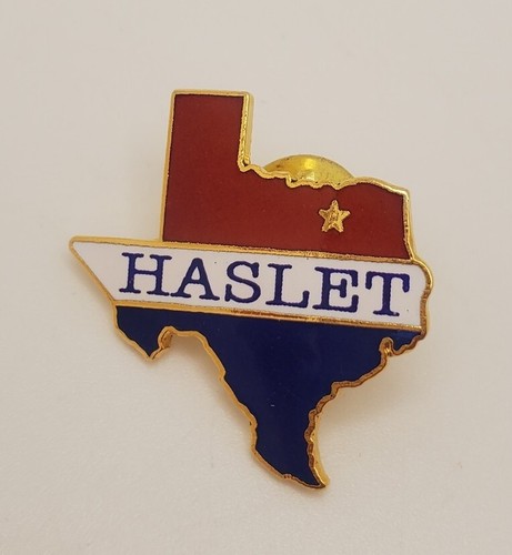Haslet Texas State Shaped Souvenir Travel Lapel Hat Pin Tie Tack Lone ...