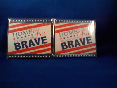 *LOT OF[2] VFW "Home of the Free Because of the Brave" COASTERS 3 3/4 ...