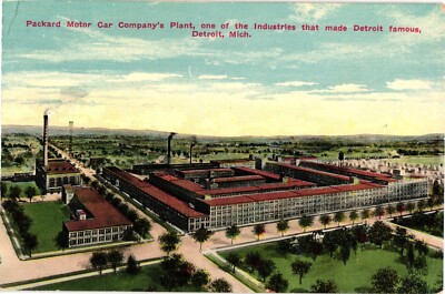 Packard Motor Car Company Plant Detroit Michigan Aerial View Postcard ...