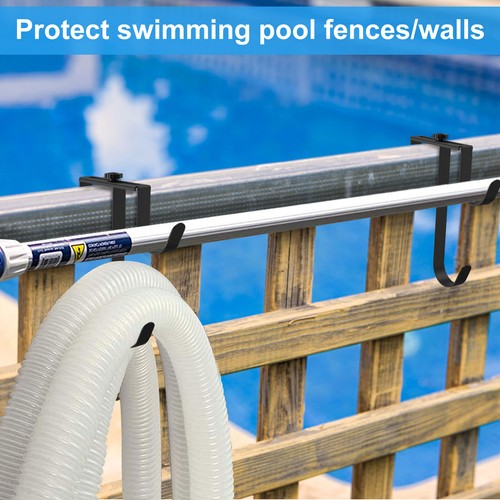 AU 2 Pcs Pool Pole Hooks Adjustable Pool Pole Hanger No Drill Pool ...