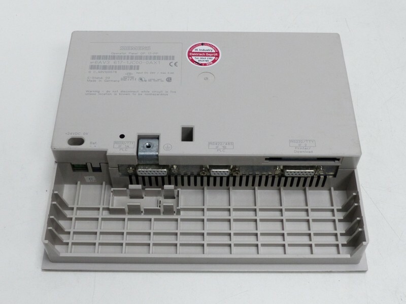Siemens OP17-PP 6AV3 617-1JC00-0AX1 Panel OP17 6AV3617-1JC00-0AX1 E-st ...