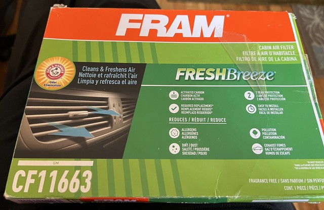 Cabin Air Filter Fram CF11663 for sale online | eBay