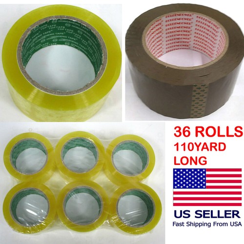 36 ROLLS - 2 INCH x 110 Yards (=330 ft= 100meter) Carton Sealing ...