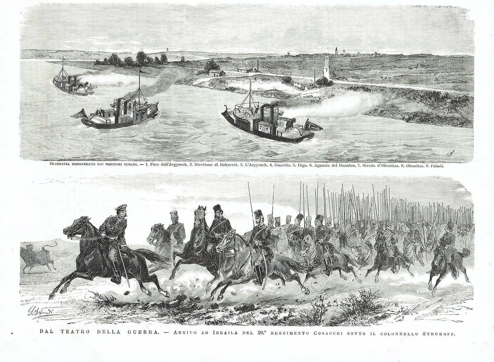 COSACCHI STRUKOFF A BRAILA BOMBARDAMENTO OLTENITA Romania Cossacks ...