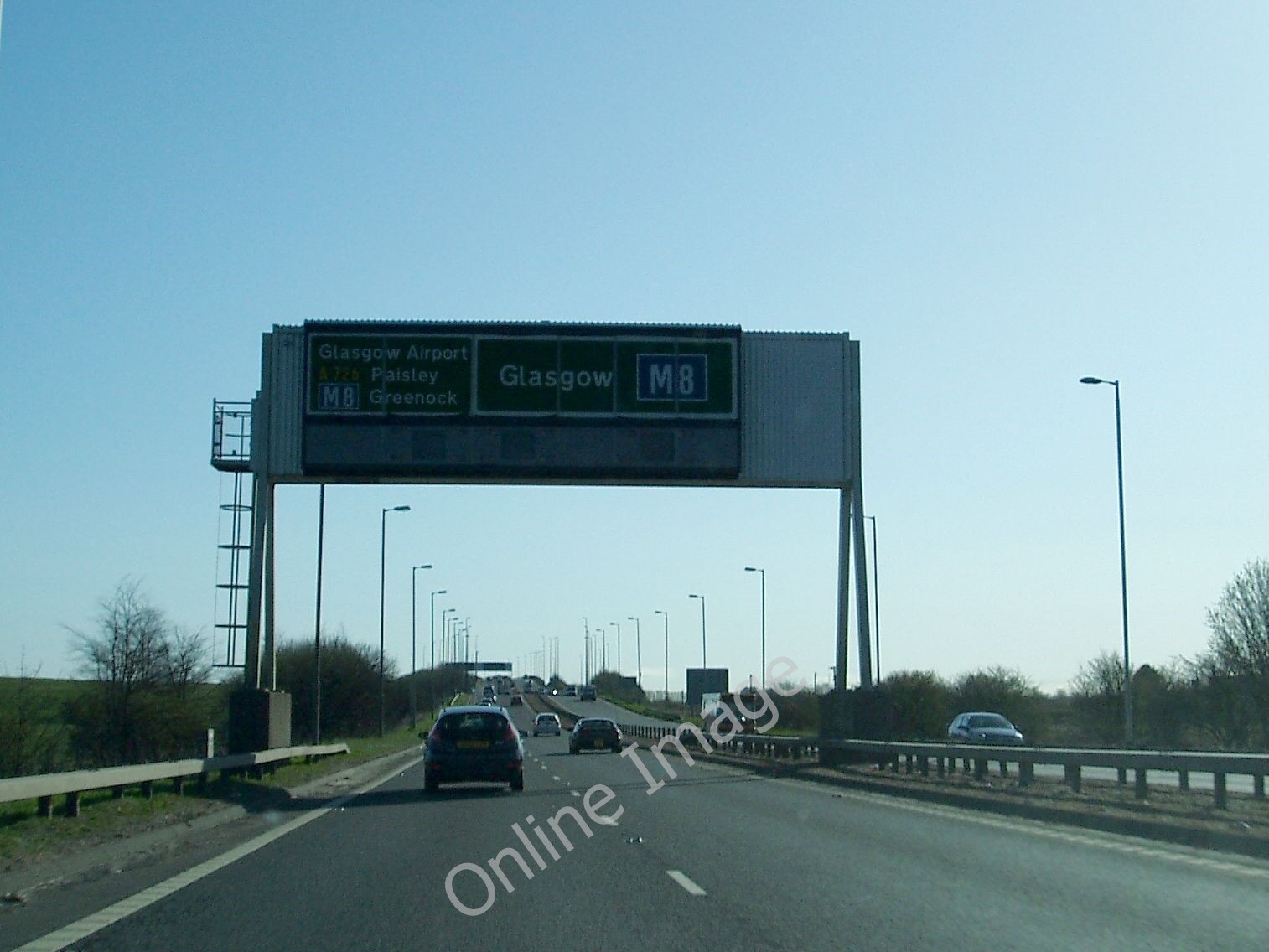 Photo 6x4 Road Sign on A737 Ferguslie Park Gantry sign over the A737 ...