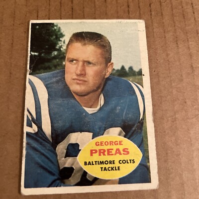 1960 Topps George Preas RC #6 Baltimore Colts Vintage Football Card ...