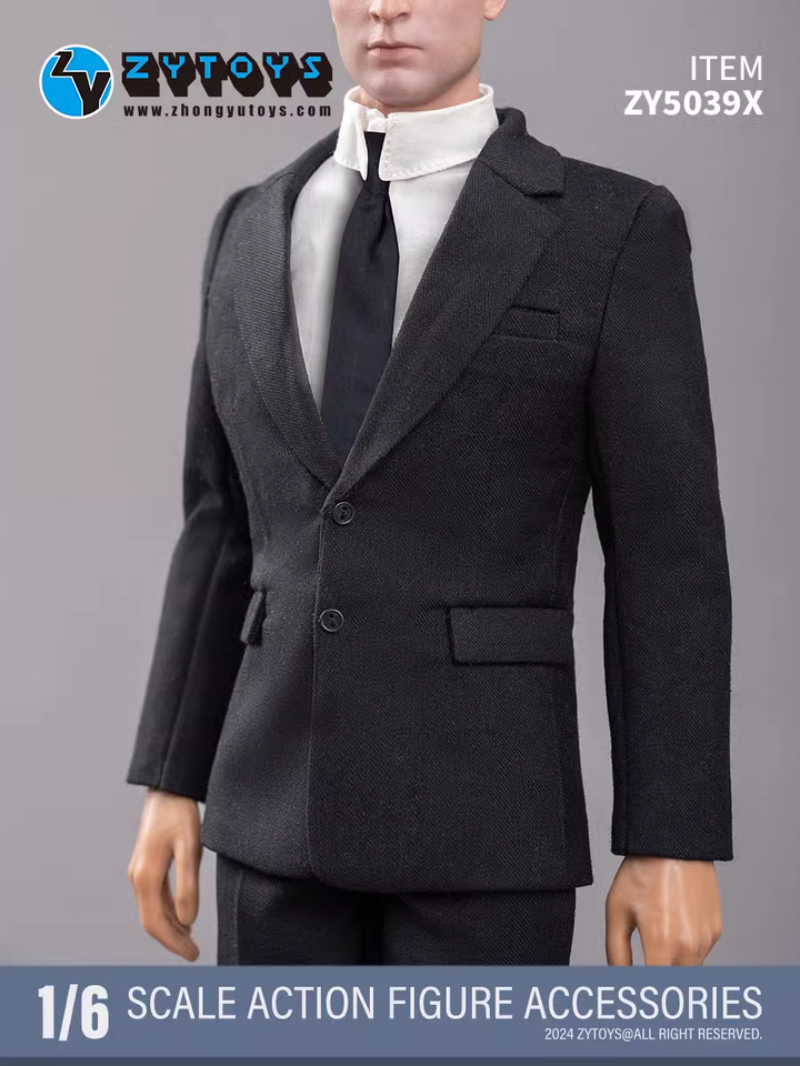 ZY Toys Men's Black Color Suit Full Set 1/6 Fit for 12inch action ...