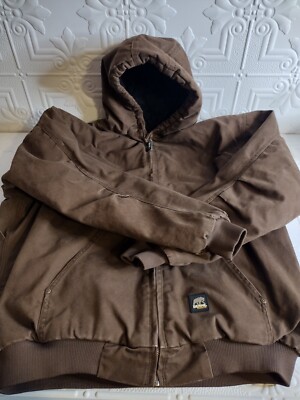 Berne WorkWear Men's SZ 2XL Brown Hooded Warm QuiltLined Jacket Winter ...